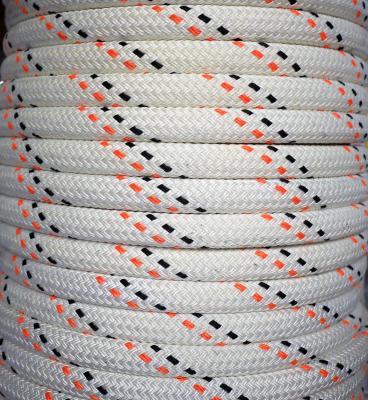 China UHMWPE Double Braided 12 Strand HMPE Mooring Rope 40mm 987kN Breaking Load for Ship Towing for sale