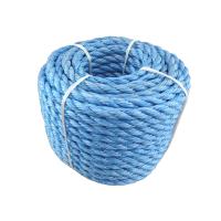 China 3 Strand Twisted Blue PP Monofilament Polysteel Rope 10mm x 200m High Breaking Strength Marine Boat for sale