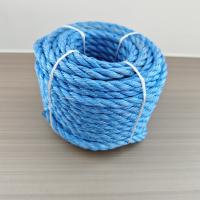 China 3 Strand Twisted Blue PP Monofilament Polysteel Rope 10mm x 200m High Breaking Strength Marine Boat for sale