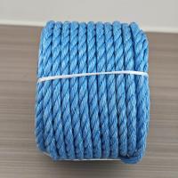 China 3 Strand Twisted Blue PP Monofilament Polysteel Rope 10mm x 200m High Breaking Strength Marine Boat for sale
