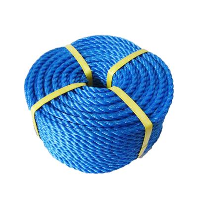 China PP 3 Strand Twisted Packaging Rope 4mm to 56mm Diameter Polypropylene Rope for sale