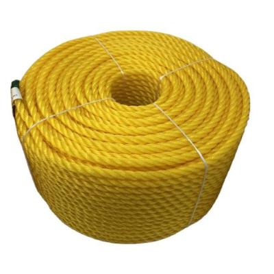 China 3 Strand Twisted Polypropylene Marine Rope Yellow Blue White 8mm Diameter Floating for sale