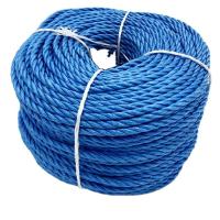 China 3 Strand Twisted Polypropylene Marine Rope Yellow Blue White 8mm Diameter Floating for sale
