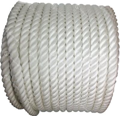 China White 3 Strand Twisted Nylon Soft Rope 12mm 16mm High Strength Polyamide Marine Packing Rope for sale