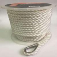 China 3/8 Inch x 200 Feet Premium Three Strand Twisted Nylon Marine Anchor Rope High Tensile Strength for sale