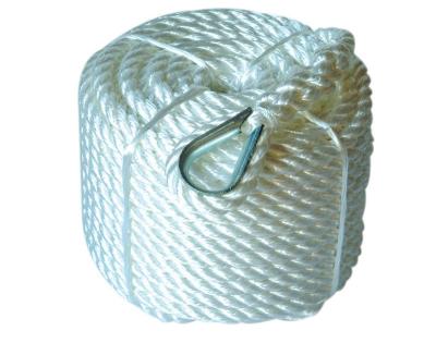 China 3 Strand Twisted Nylon Rope Marine Dock Anchor Utility Line 8mm to 56mm Diameter for sale