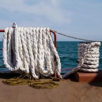 China White 8 Strand Braided Nylon Rope 10-160mm Marine Boat Ship Mooring Line Custom for sale