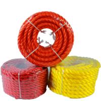 China 3 or 4 Strand Twisted Polypropylene Mooring Rope 100m 200m Custom Length PP Rope for sale