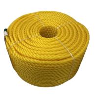 China 3 Strand Twisted Polypropylene Marine Rope 8mm 10mm Yellow Blue White PP Shipping Rope for sale