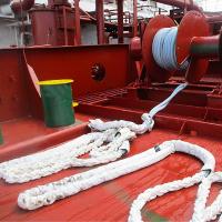 China 8 Strand Braided Woven Rope Marine Mooring Hawser Tail 16mm Diameter 220m Coil for sale