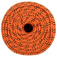 China Orange Double Braid Arborist Rigging Rope Nylon 12mm 30.1kN Breaking Strength for sale
