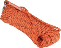 China Orange Double Braid Arborist Rigging Rope Nylon 12mm 30.1kN Breaking Strength for sale