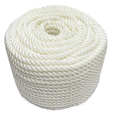 China 12mm 3 Strand Polyester Twisted Marine Rope 200m Length Soft Multifilament Mooring Anchor Line for sale