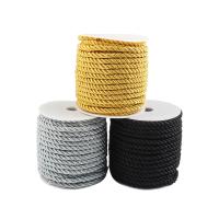 China 3-Strand Polyester Twist Rope 5mm 6mm High Strength Marine Rope Black Gold White for sale