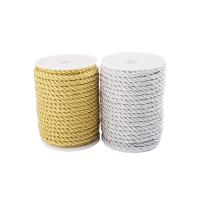China 3-Strand Polyester Twist Rope 5mm 6mm High Strength Marine Rope Black Gold White for sale