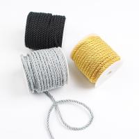 China 3-Strand Polyester Twist Rope 5mm 6mm High Strength Marine Rope Black Gold White for sale