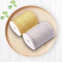 China 3-Strand Polyester Twist Rope 5mm 6mm High Strength Marine Rope Black Gold White for sale