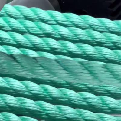 China 3-Strand Polyester Twist Rope Black Gold White 5mm 6mm Marine Rope High Strength for sale