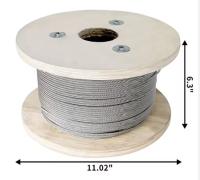 China T316 Stainless Steel Cable Wire Rope 1000 FT 1/8 3/16 1/4 1X19 7X7 7X19 Aircraft Grade for sale