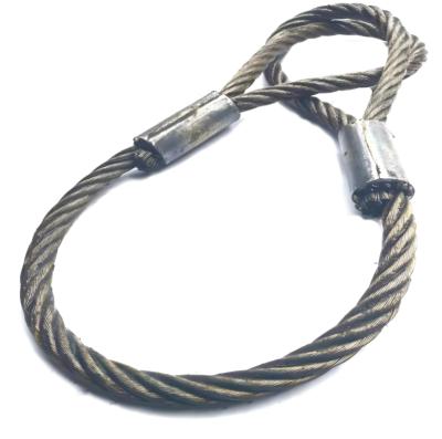China 6x36WS IWRC Galvanized Steel Wire Rope Lifting Sling with Thimble Ends 16mm 10 Ton for sale