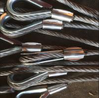 China 6x36WS IWRC Galvanized Steel Wire Rope Lifting Sling with Thimble Ends 16mm 10 Ton for sale