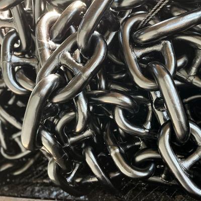 China Black Painted Stud Link Anchor Chain 17.5mm-150mm for Marine Hardware for sale