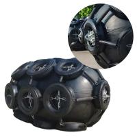 China Pneumatic Rubber Fender 150x100x100 cm with Tyres and Chains for Marine Dock Protection for sale