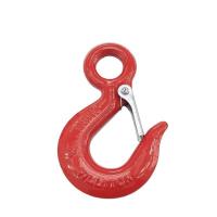 China Forged Eye Hoist Hook with Latch Alloy Steel 320A 0.5-31.5 Ton Capacity Heavy Duty Lifting for sale