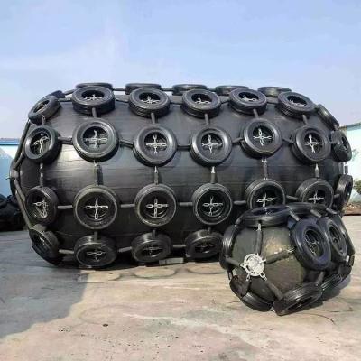 China ISO 17357 3.3m x 6.5m Pneumatic Rubber Fender for Marine Vessel Collision Protection with Reinforced Tire Net for sale