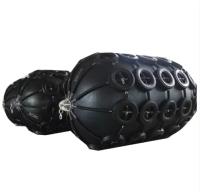 China Pneumatic Rubber Ship Fender 4.5x12M 50KPA Floating Boat Fender with Tire and Chain for sale