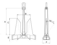 China AC-14 Marine Anchor Black Bitumen Paint Cast Steel High Holding Power 500kg to 50t for sale
