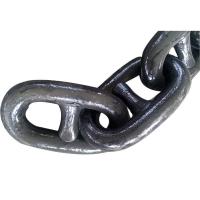 China Black Coated Stud or Studless Marine Anchor Chain Ring Steel Forging Mooring Chain 12.5-120mm for sale