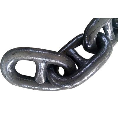 China Black Coated Stud or Studless Marine Anchor Chain Ring Steel Forging Mooring Chain 12.5-120mm for sale