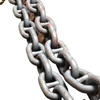 China Black Coated Stud or Studless Marine Anchor Chain Ring Steel Forging Mooring Chain 12.5-120mm for sale