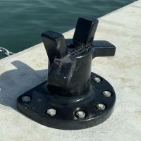 China High-Strength Cast Steel Stag Horn Mooring Bollard with Double-Horn Design for 250-Ton Load Capacity for sale