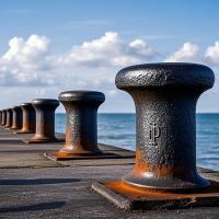 China Single Bitt Bollard Heavy Duty Cast Steel 50-800kN for Marine Docking Port Mooring for sale
