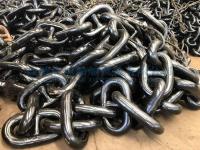 China U2 Grade 28mm-48mm Black Galvanized Steel Studlink Anchor Chain for Marine Buoy Mooring for sale