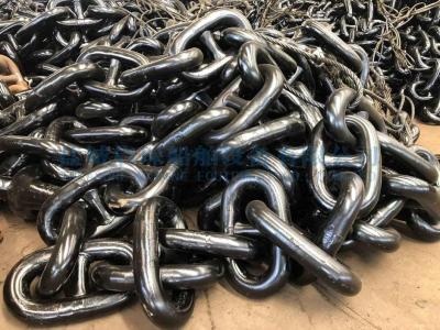 China U2 Grade 28mm-48mm Black Galvanized Steel Studlink Anchor Chain for Marine Buoy Mooring for sale
