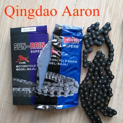 China Black Motorcycle Chain and Sprocket 428-112L for Bajaj Performance for sale