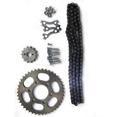 China Deep Pattern Motorcycle Chain and Sprocket Set 428 520 for Nigeria Market Durable Drive Kit for sale