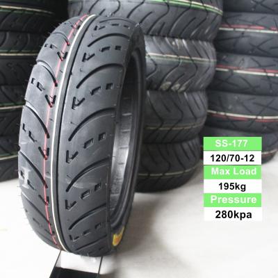 China ROCKYWAY Motorcycle Scooter Tyre 120/70-12 Tubeless Tire 6PR 8PR Max Load 335kg for sale