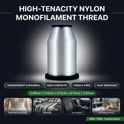China Monofilament Yarn Sewing Thread PA66 Nylon6 0.12MM 0.15MM 0.18MM  0.23MM 0.25MM Mono Yarn For Embroidery Device Machine for sale
