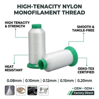 China 0.15MM 0.18MM 0.20MM 0.25MM 0.30MM Nylon Fishing Thread PA6 PA66 Monofilament Yarn Polyamide Mono for sale