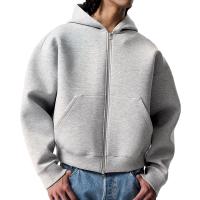 China Logo Printing Mens Grey Hoodie Relaxed Sleeves Customizable With Hooded Collar for sale