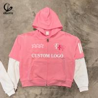 China Custom Heavyweight High Quality Embroidery Vintage Fleece Zip Up Hoodies for sale