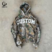 China Custom Camouflage Streetwear Print Oversized Zip Up Hoodies With Pocket for sale