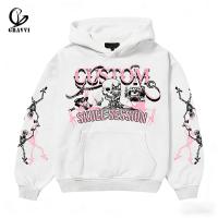 China Custom Fleece Vintage Hoodies Y2K Skate Pink Gothic Vintage Pullover Hoodie for sale