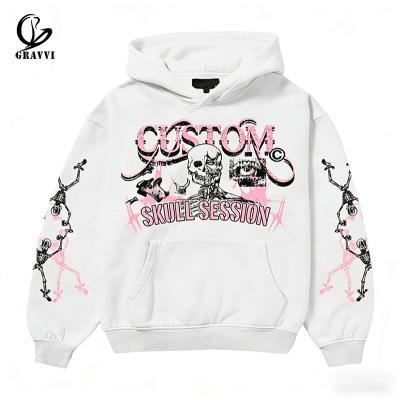 China Custom Fleece Vintage Hoodies Y2K Skate Pink Gothic Vintage Pullover Hoodie for sale