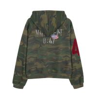 China Custom Camo Patch Vintage Streetwear Zip Up Sweatshirt Hoodie For Men for sale