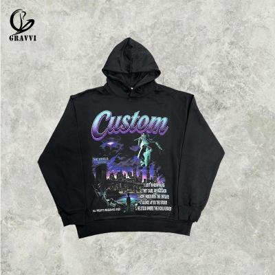 China Graphic Print Vintage Hoodies Hip Hop Loose Fit Casual Y2K Hoodies For Men for sale